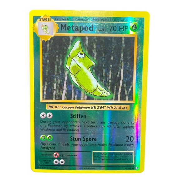 Pokemon | Accessories | Metapod 48 Xy Evolutions Rare Vintage Style ...